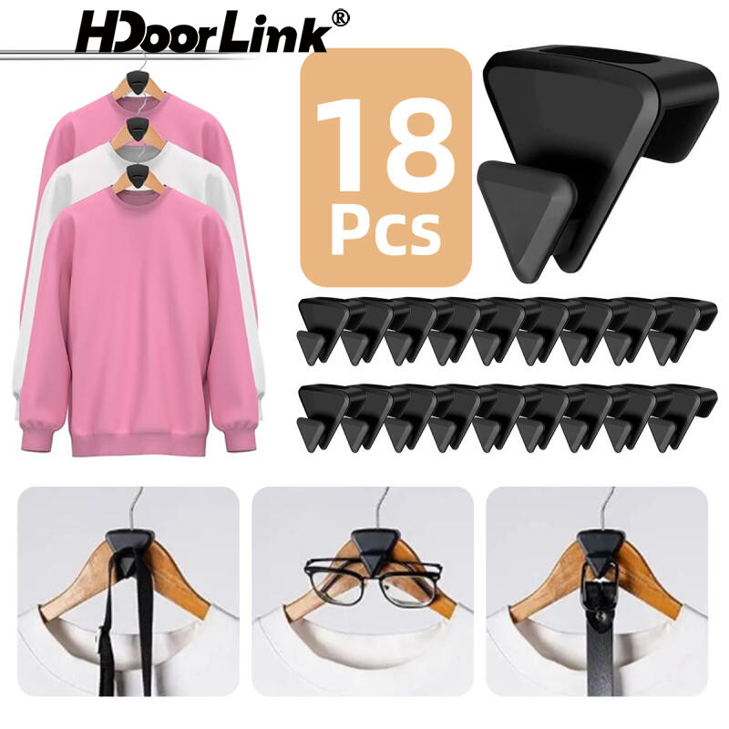 HdoorLink 12/18pcs Triangles Clothes Hanger Connector Hooks Wardrobe ...