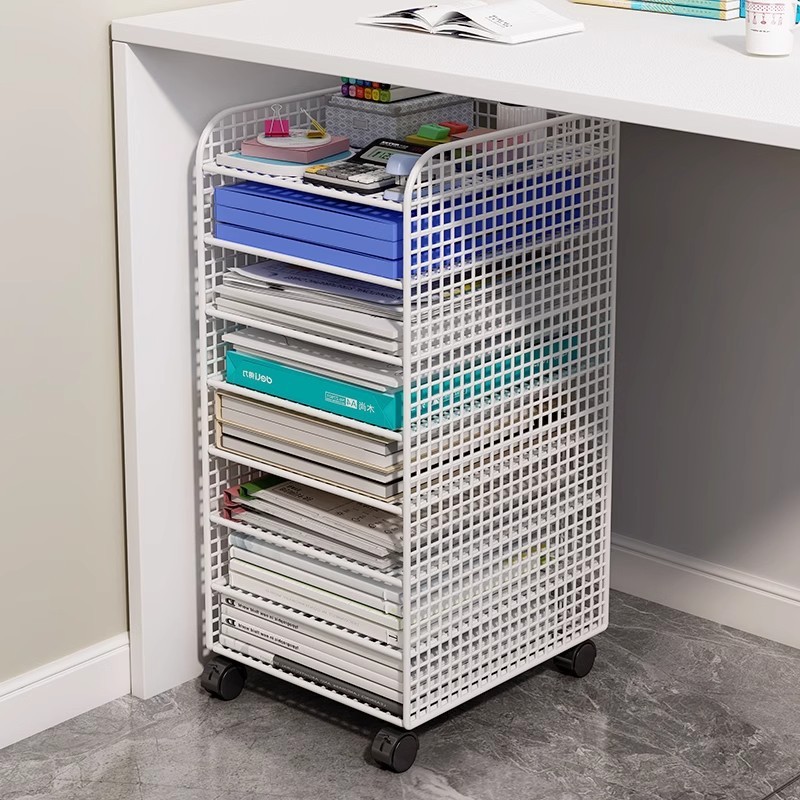 Multi-layer File Storage Rack With Wheels Under Desk Organizer Folder ...
