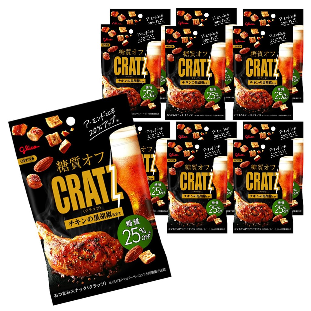 Ezaki Glico Low-carb Cratz (Chicken Black Pepper Flavor) Glico Snack ...