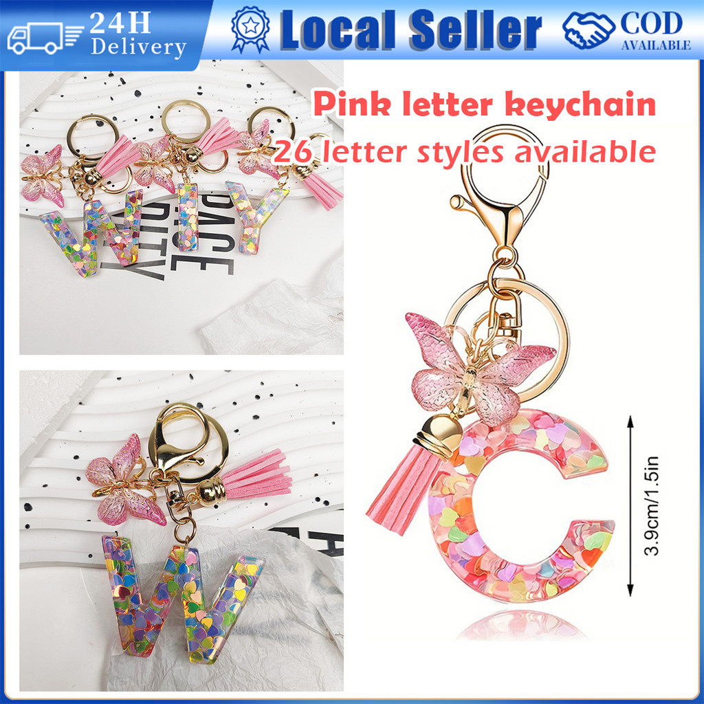 Alphabet Keyring keychain A-Z Letters keychain With Tassel For Handbags ...