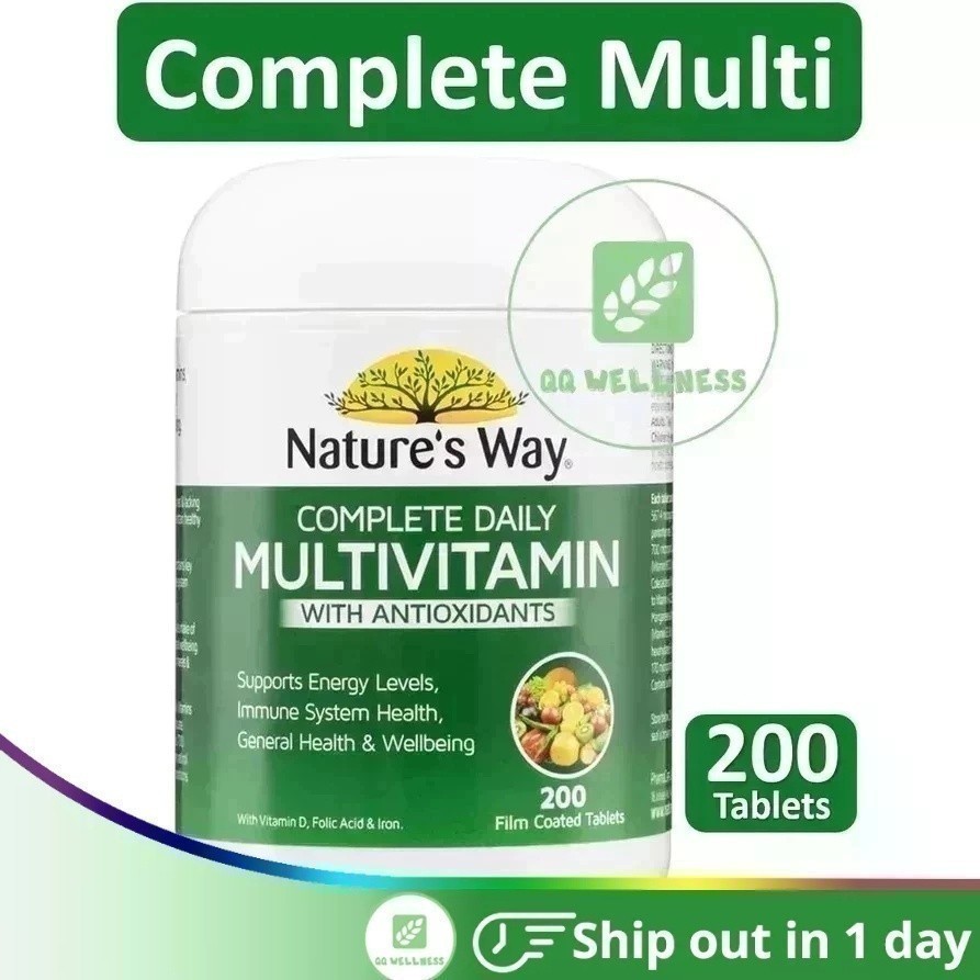 👍NATURE'S WAY Complete Daily Multivitamin with Antioxidants 200 Tablets ...