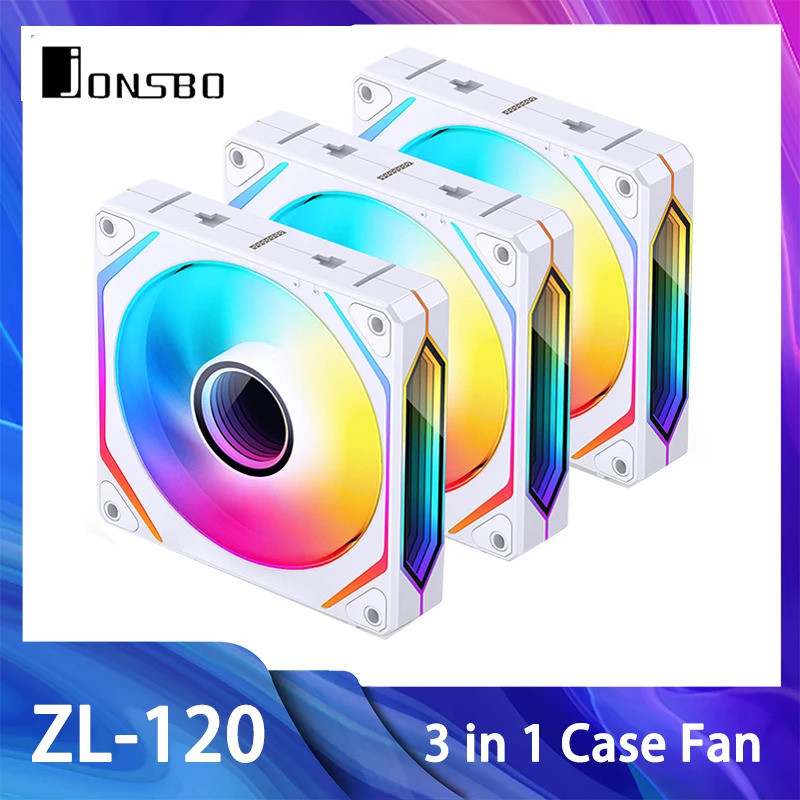 JONSBO ZL-120 3 IN 1 ARGB PC Case Fan 120mm 4PIN PWM Temperature ...