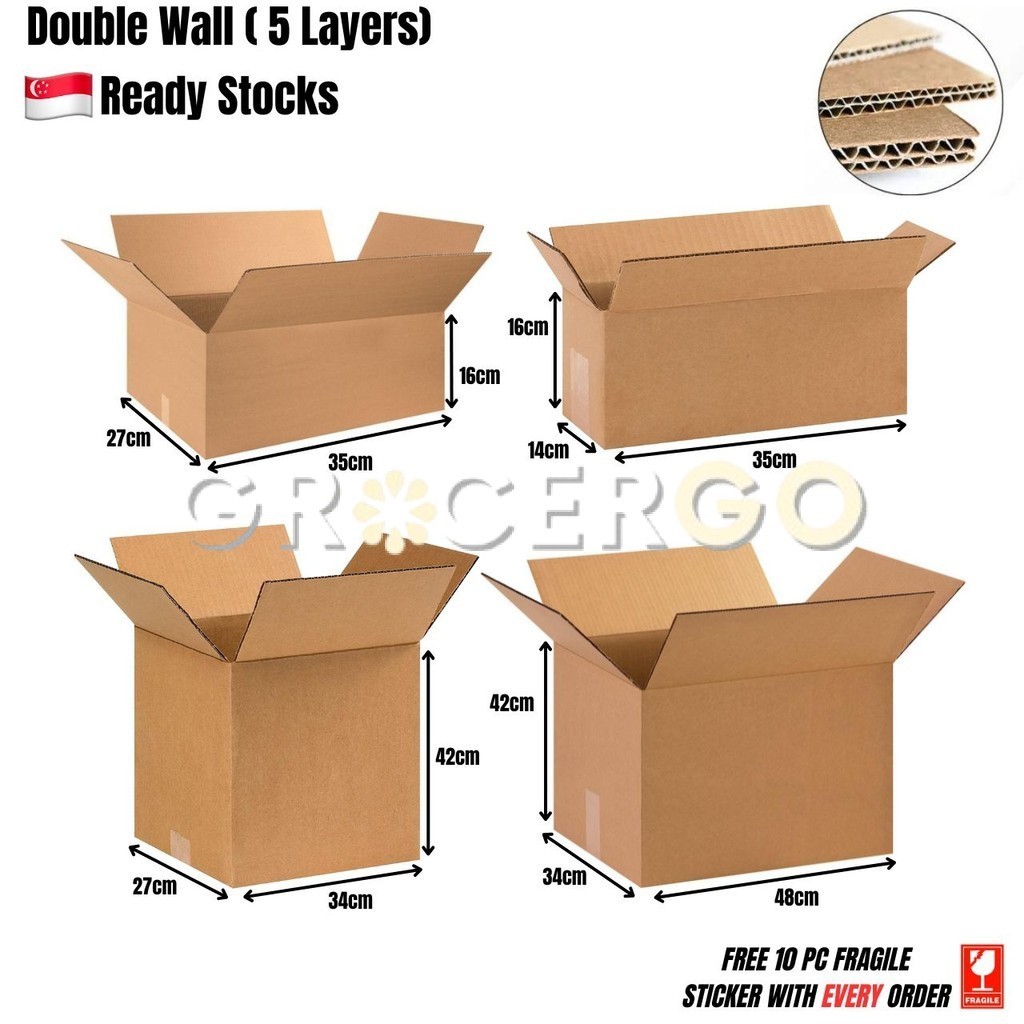 (Mix N Match) Double Wall Carton Box For Packing/Moving/Storage + FREE ...