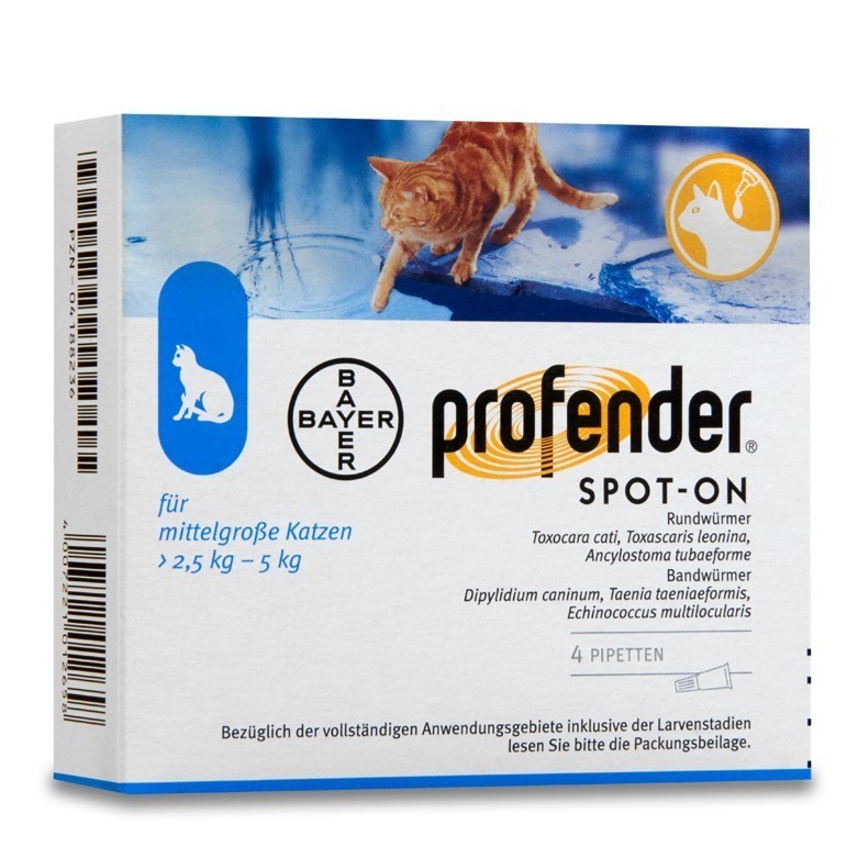 Profender Spot-On 0,70ml For Medium Cats (1 Tube) - cat worm medicine ...