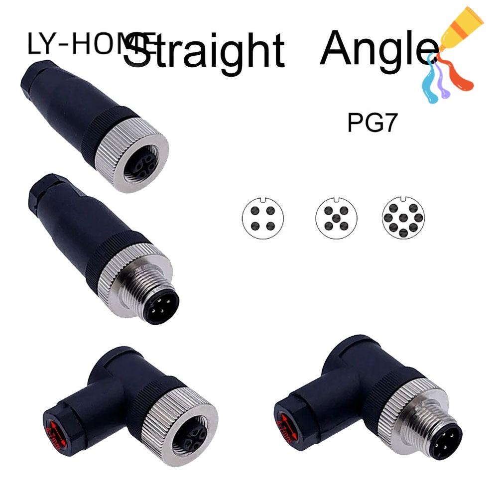 LY M12 Sensor Connector, Male Female Socket Connector M12 Aviation Plug ...