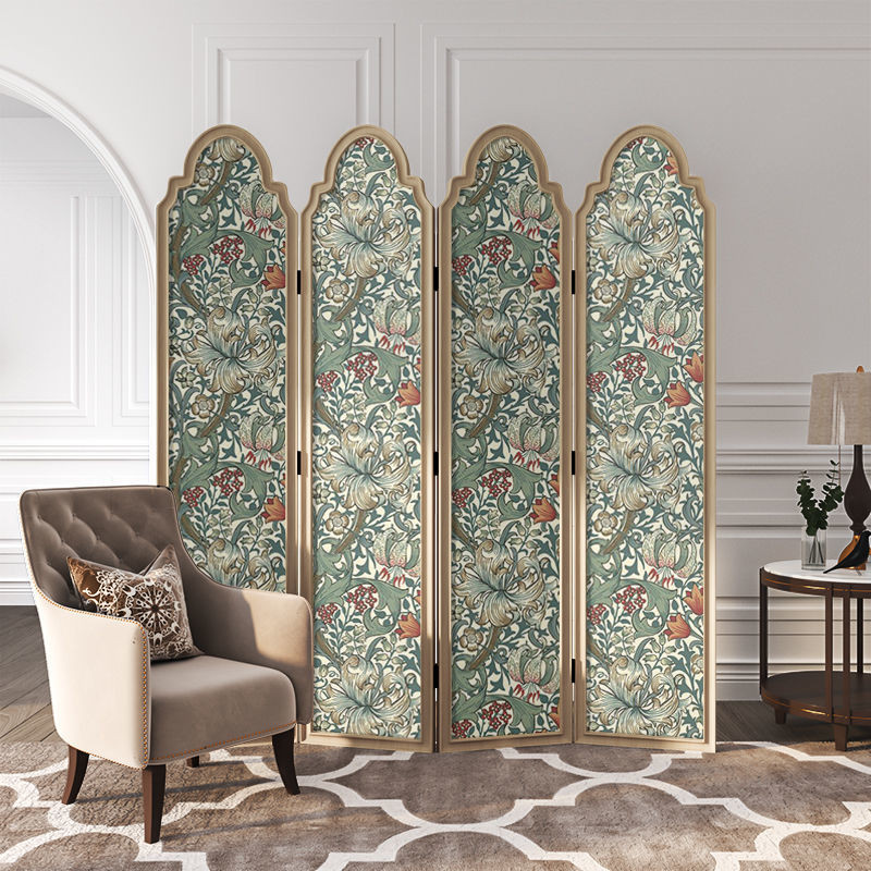 French Screen Zhu Yi Pattern Partition Fashion Living Room Folding ...