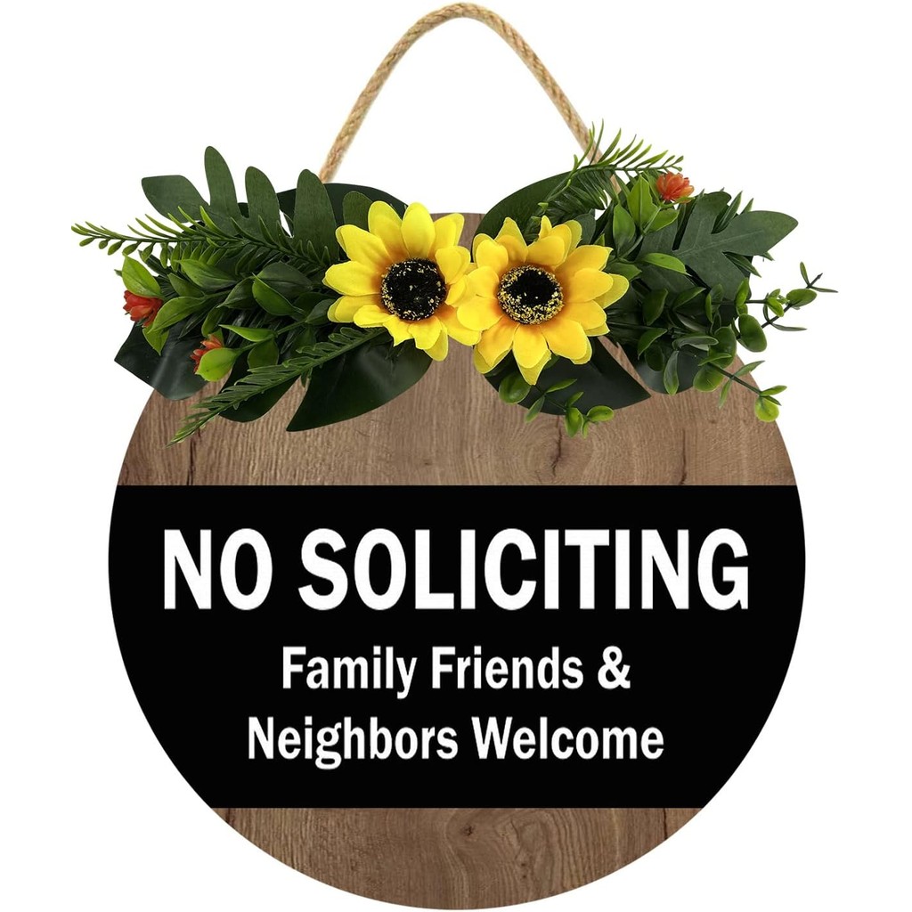 No Soliciting Family Friends Neighbors Signs For House, Welcome Wood ...