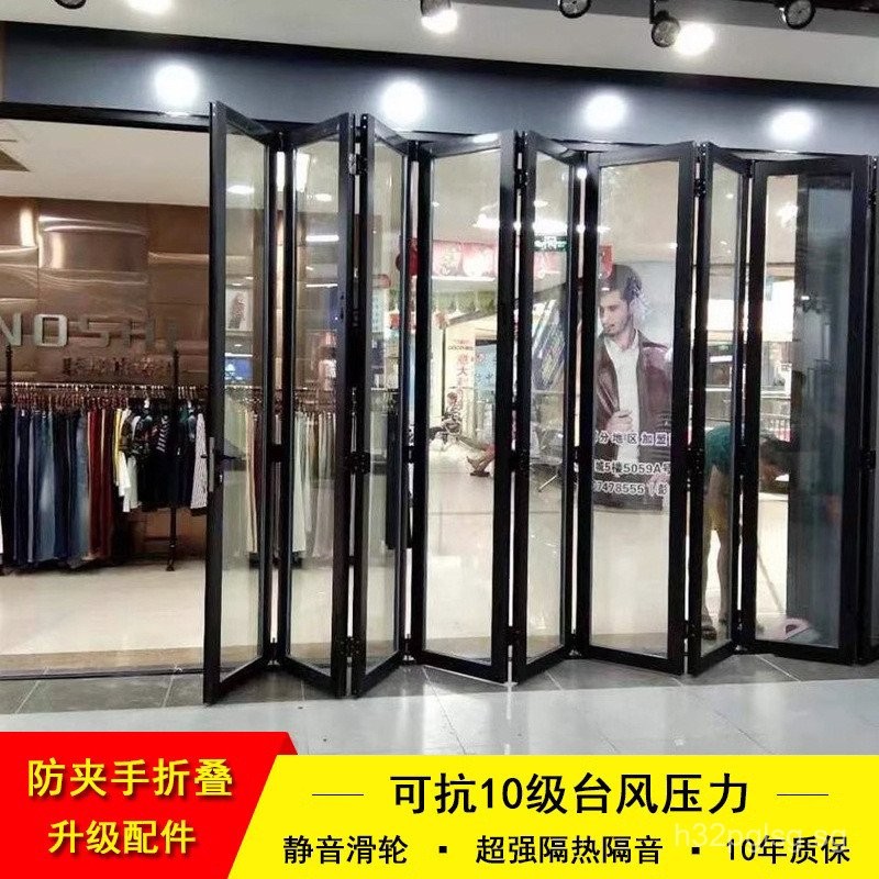 Folding Door Partition Door Heavy-Duty Car Wash Room Shop Store Glass ...