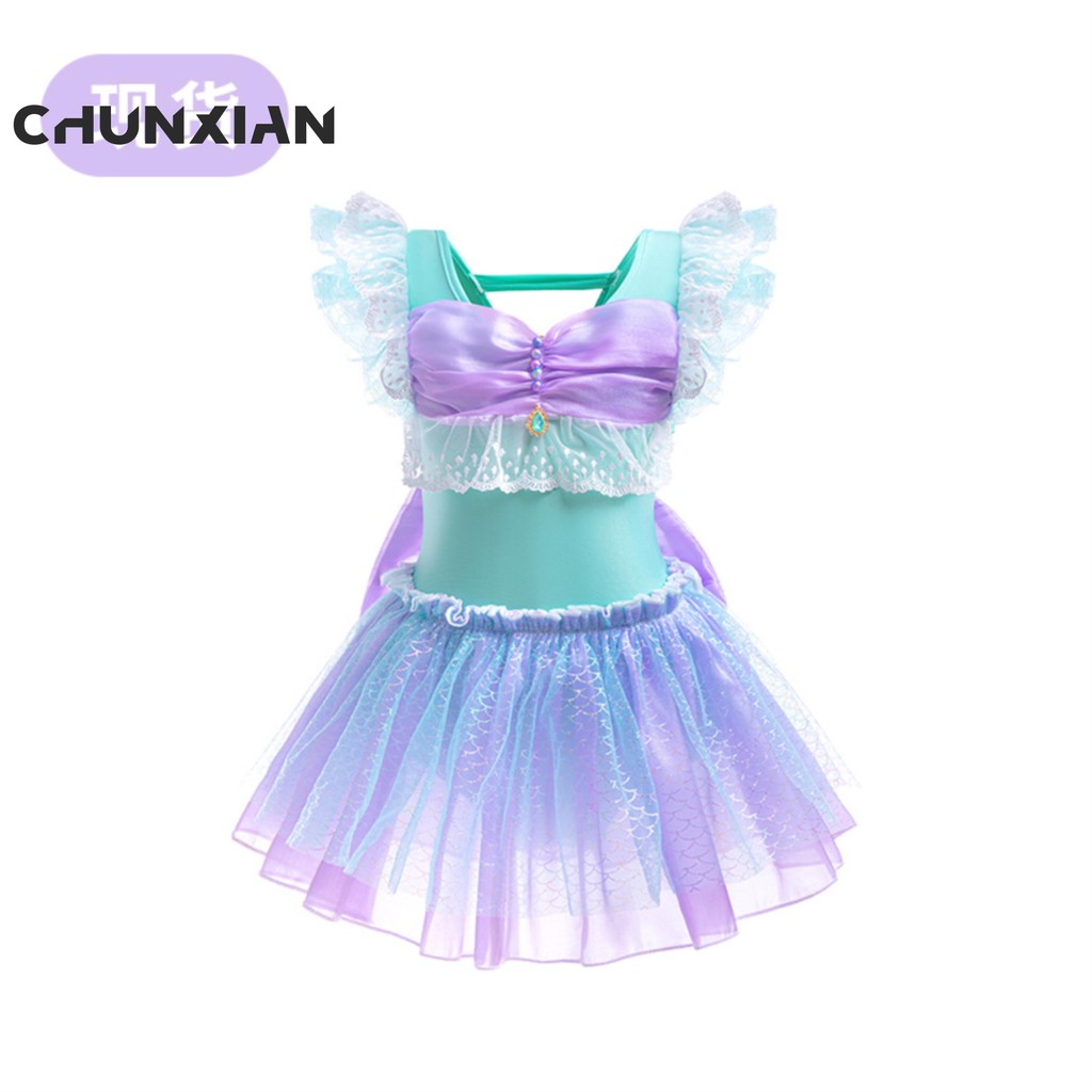 Mermaid Swimsuit for Kids Girl The Little Mermaid Ariel Purple Costume ...