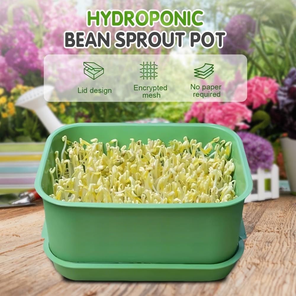 Seed Sprouter Kits Bean Sprout Tray Microgreens Propagators Grow Trays ...