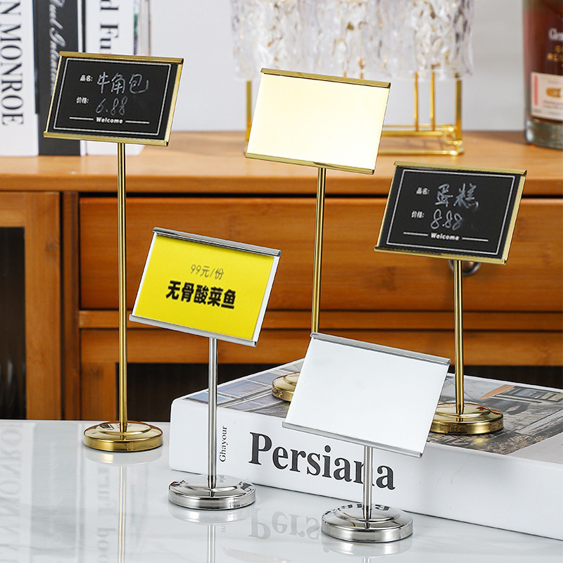 Buffet Menu Holder Label Stand Menu Holder Restaurant Stainless Steel ...