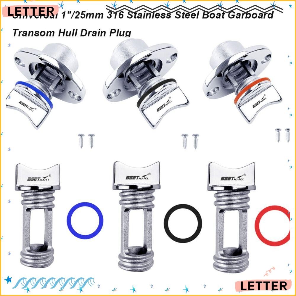 LETTER1 Boat Garboard Transom Hull, 1"/25mm 3 Colors Drain Plug Socket ...