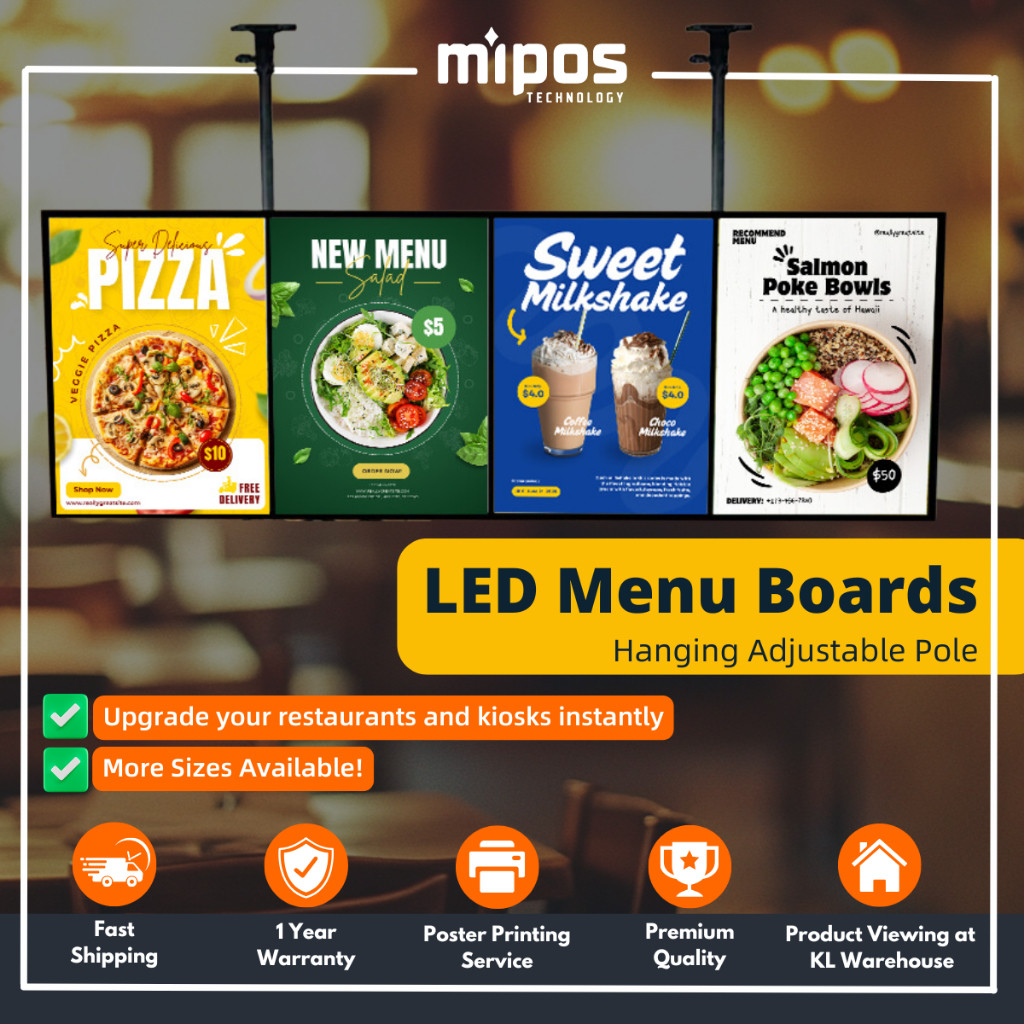 LED Menu Board Display | LED Light Menu Adjustable Pole Lightbox ...