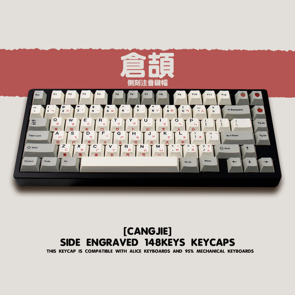 Alice Cangjie Keycaps 148Keys/Set PBT Cherry Profile Custom Keycaps for ...