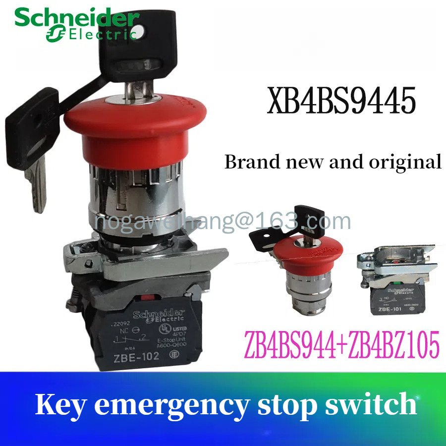 Schneider Emergency stop button with key ZB4BS944 XB4BS9442 XB4BS9445 ...