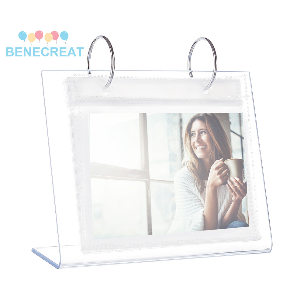 BENECREAT 1Set 5" Acrylic Photo Album Transparent Vertical Flip Album ...