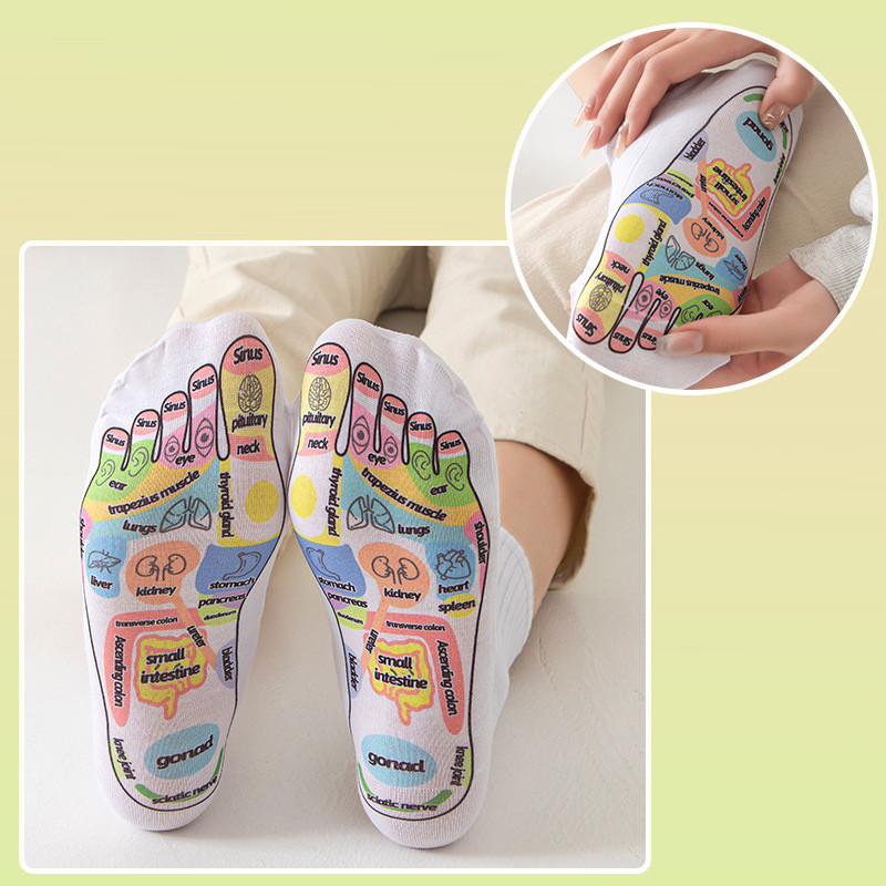 # BEAUTY # Visceral Colorful Diagram Massage Relieve Tired Feet Socks ...