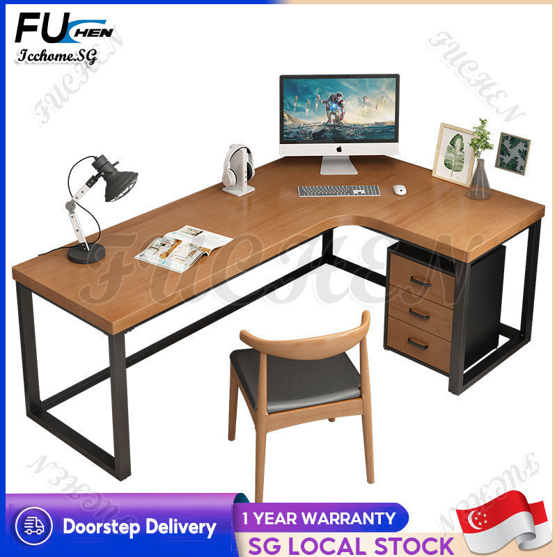 【XH】FUCHEN Computer Table Corner Desk Office Table Commercial Grade L ...