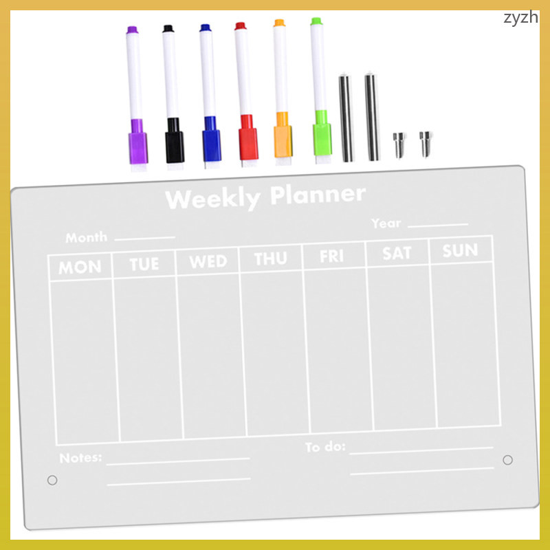Writing Pad Note Board Desk White Dry Erase for Multifunction Tabletop ...