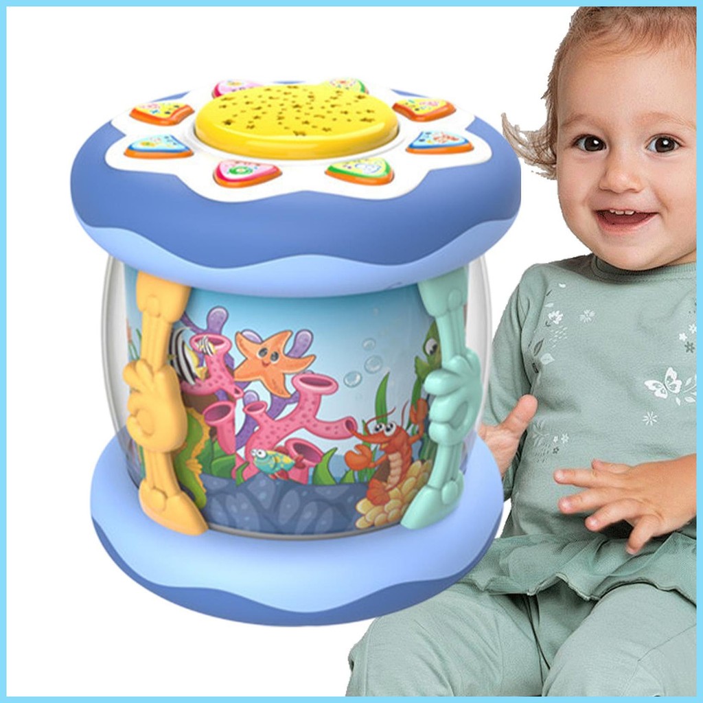 Toy Drum Cute Cartoon Sea Animal Music Toy with Light and Music ...