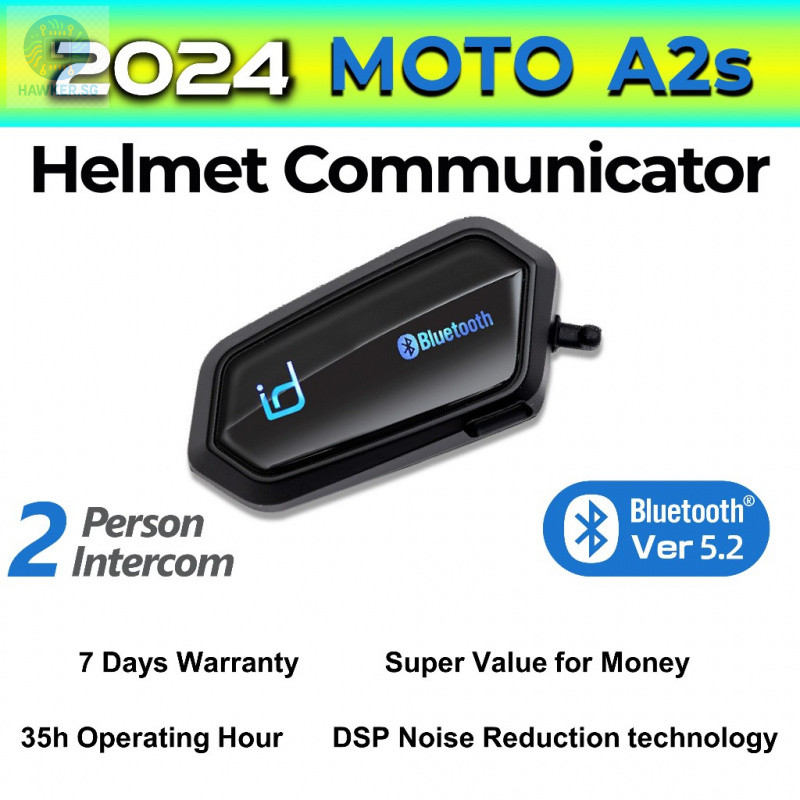 Hawker id221 MOTO A2s Helmet Bluetooth SG Headset Motorcycle (A2 ...
