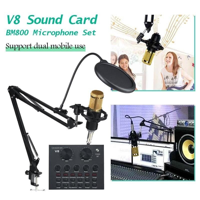 【SG Ready Stock】M800 Microphone and V8 Sound Card Set Professional ...