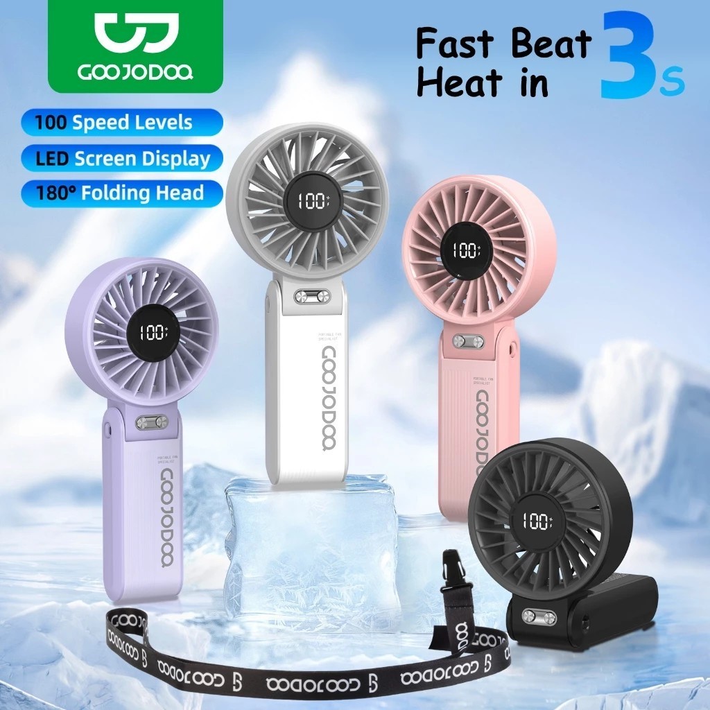GOOJODOQ Mini Fan Quiet and High-speed Airflow 100-level Stepless Speed ...