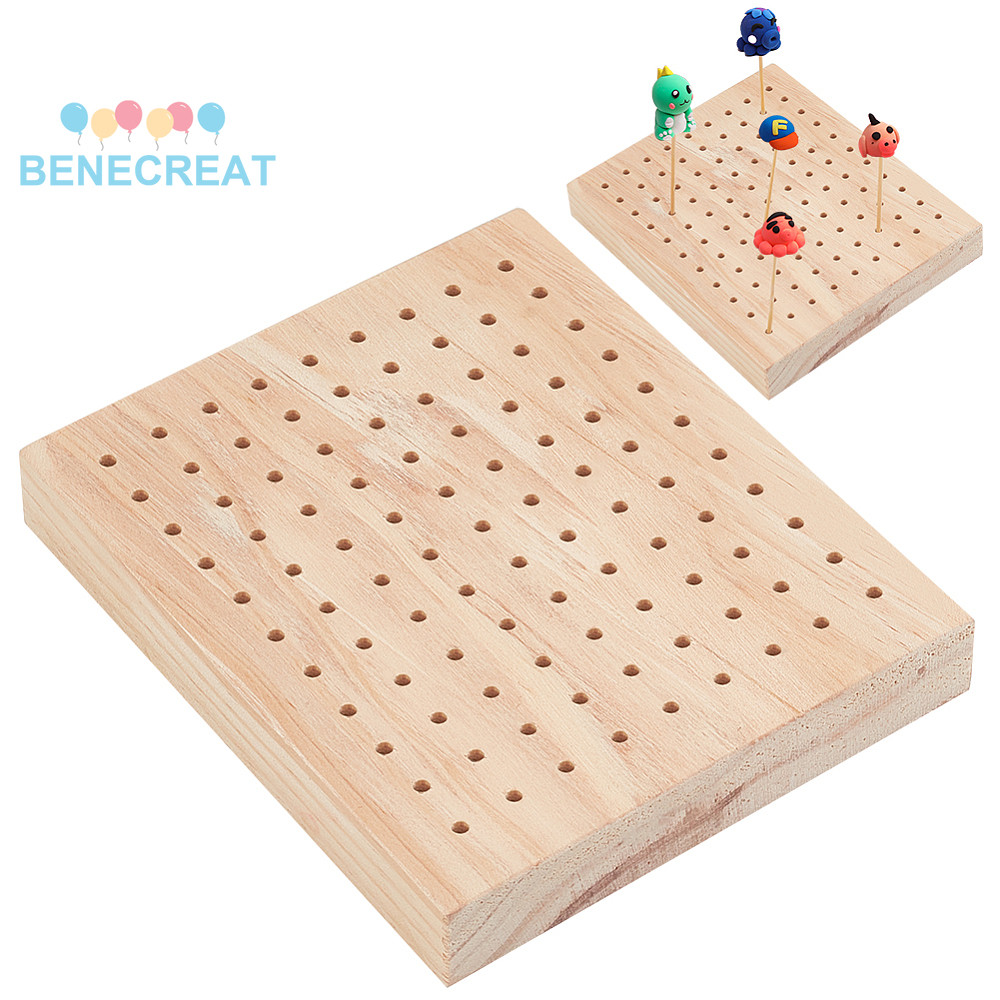 BENECREAT 1pc Wooden Food Skewer Holder 99 Holes Food Display Board ...