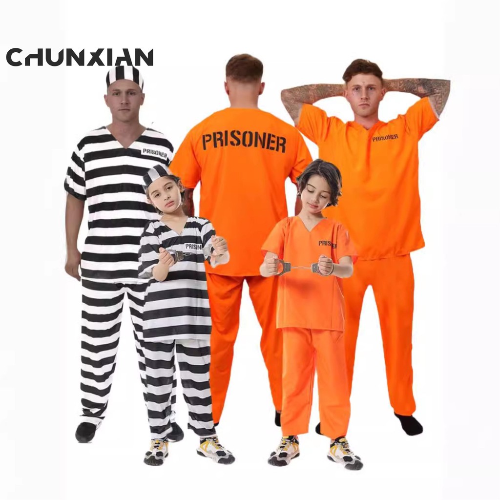Cosplay Uniform Prisoner Uniform COS Adult Children Prison Uniform ...