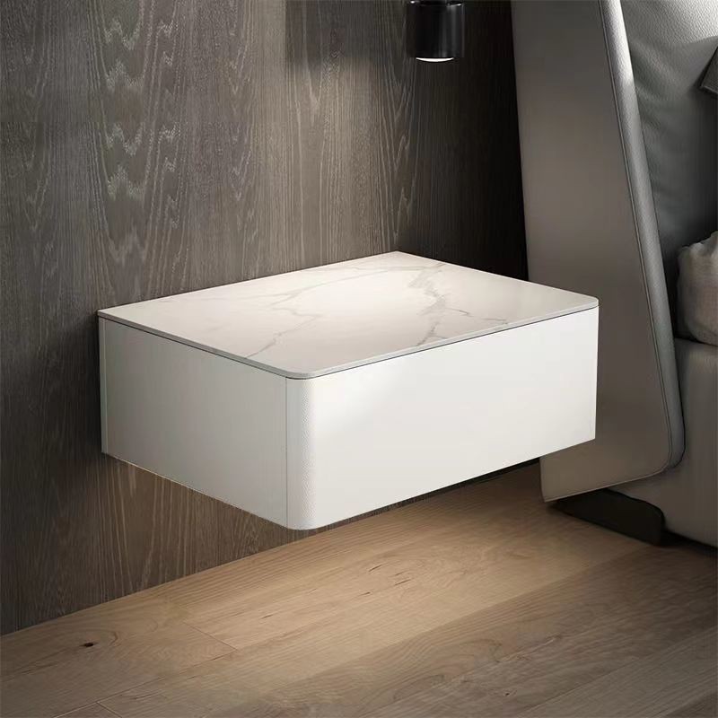 Suspended Solid Wood Smart Bedside Table Simple Modern Bedroom Small ...