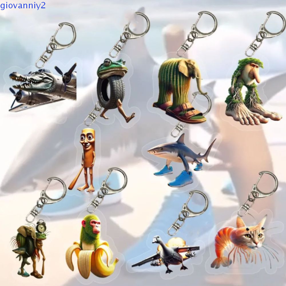 GIOVANNIY Tung Tung Sahur Keychain, Tralalero Tralala Brainrot Acrylic ...