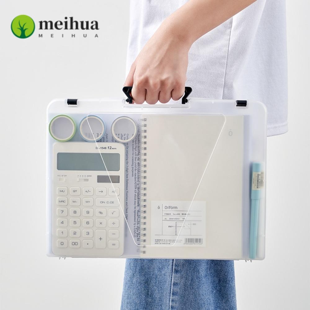 MEIHUAA A4 File Box, Portable Dustproof A4 File Storage Box, Plastic ...