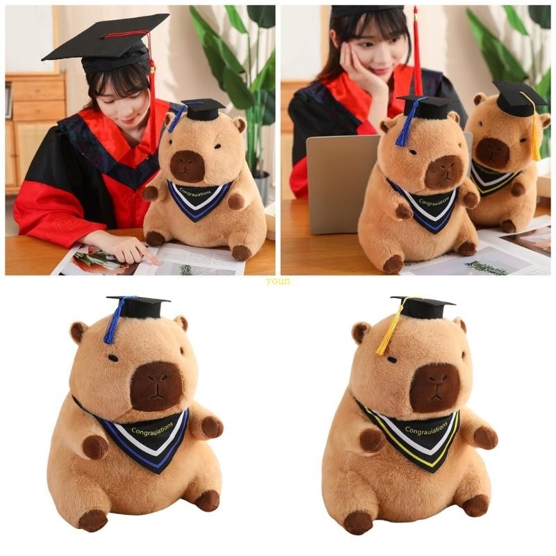 youn Graduation Capybara Plush Toy With Academic Hat And Congrats Scarf ...