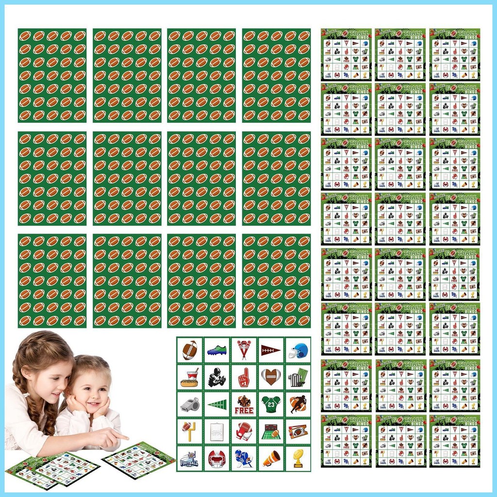Football Parties Games Calling Card Set for 24 Players Football Themed ...