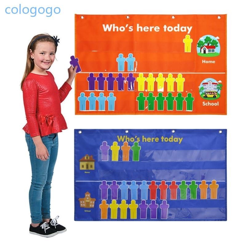 COLO Classroom Attendance Pocket Chart for Teacher 81×48cm Who is Here ...