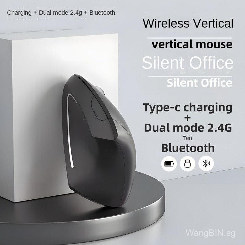 New Year's Gift Upright Mouse Charging High Comfort Silent Wireless ...