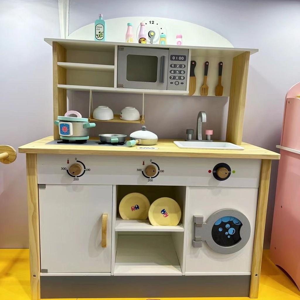 Toddler Cooking Simulation Kitchen Kitchen Cabinet Gas Stove Oven Set ...
