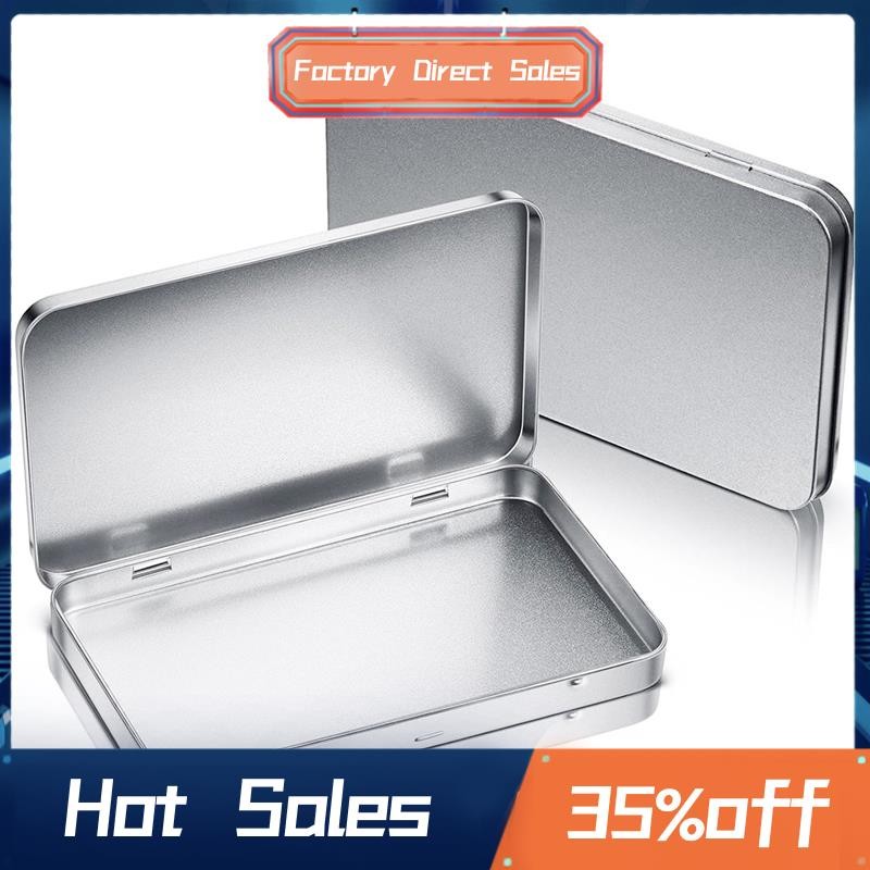 Rectangular Metal Tin Box with Lid Metal Hinged Lid Tin Metal Empty Tin ...