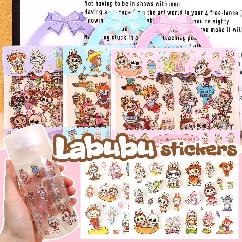 Cartoon Labubu Series PVC Waterproof Stickers Cute Monster Small Sheep ...