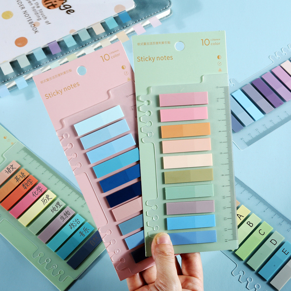 Retro Style Loose-Leaf Index Notes Sticky Notes ins Style Student Color ...