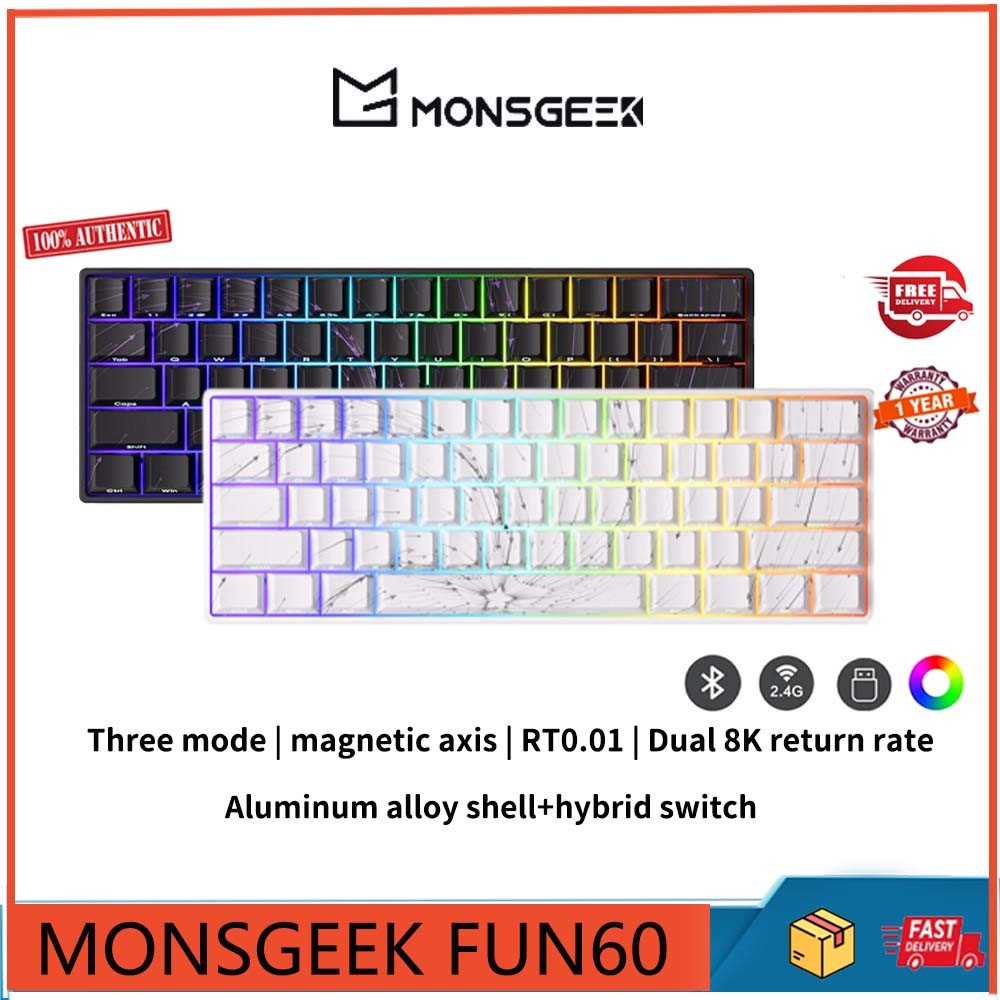 MONSGEEK FUN60 three mode e-sports magnetic axis game mechanical ...