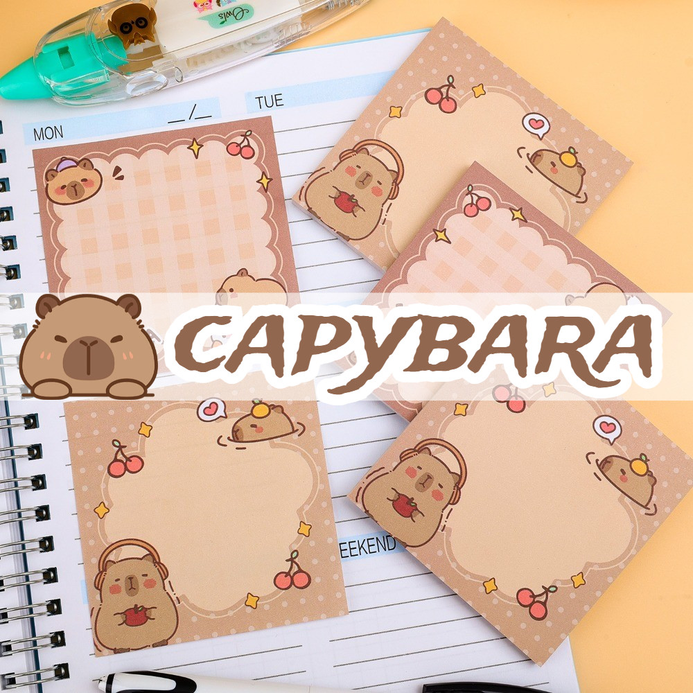 Cute Cartoon Capybara Sticky Notes Tearable Sticker for School Office ...