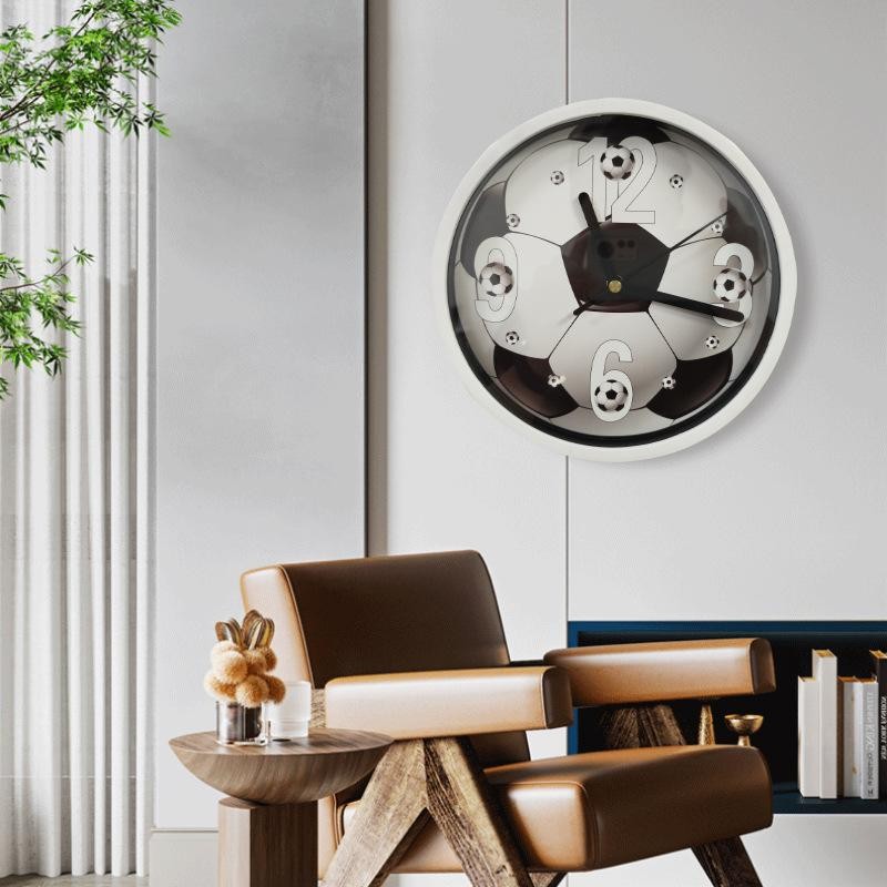 Football 3D Printed Wall Clock With Backlight For Living Room Soccer ...