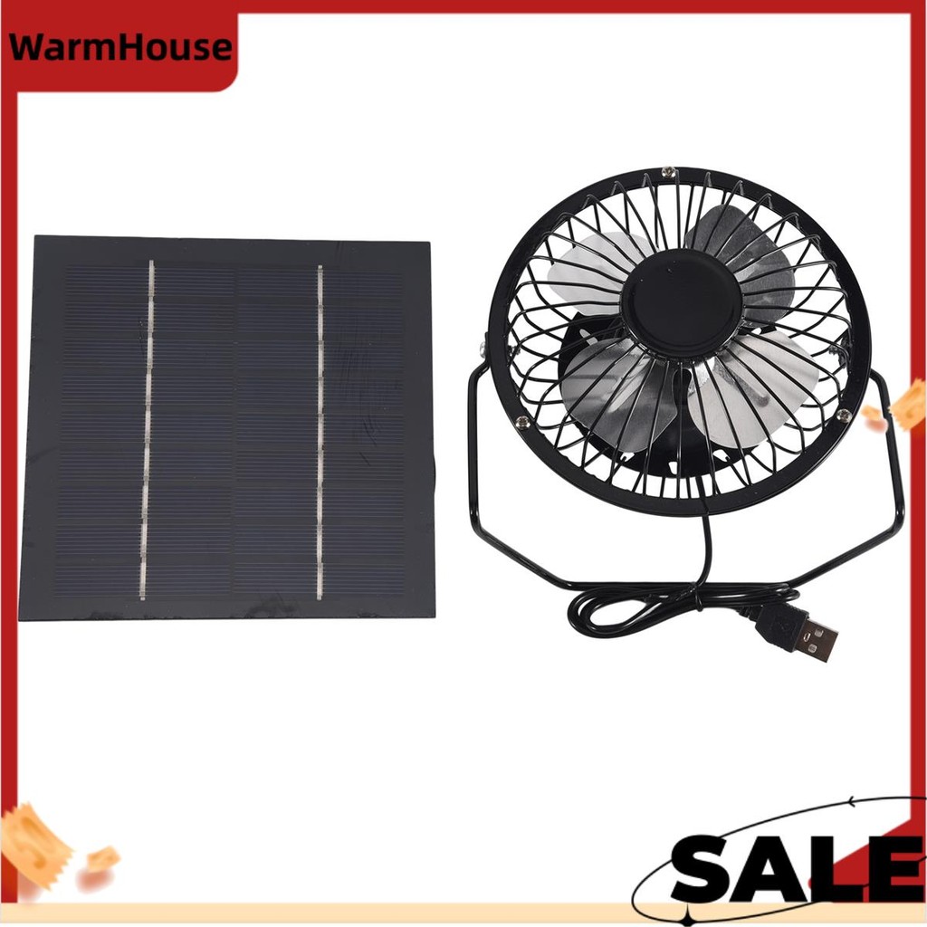 Mini Solar Panel Powered Ventilator Fan Portable 5W 4 Inch Greenhouse ...