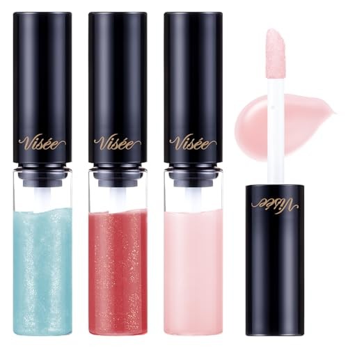 Visee Essence Lip Plumper Mini Set Lip Gloss Flushing Plump Volume Up Moisturizing 2.8mL x 3 ...