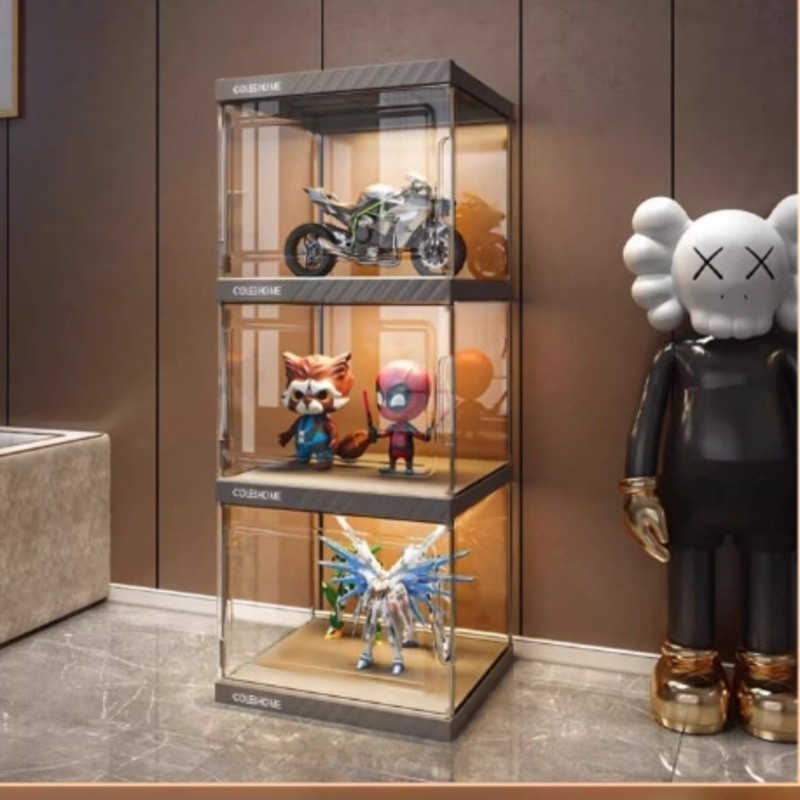 W Display Cabinet Handmade Display LEGO Cabinet Toy Gundam Storage Box ...