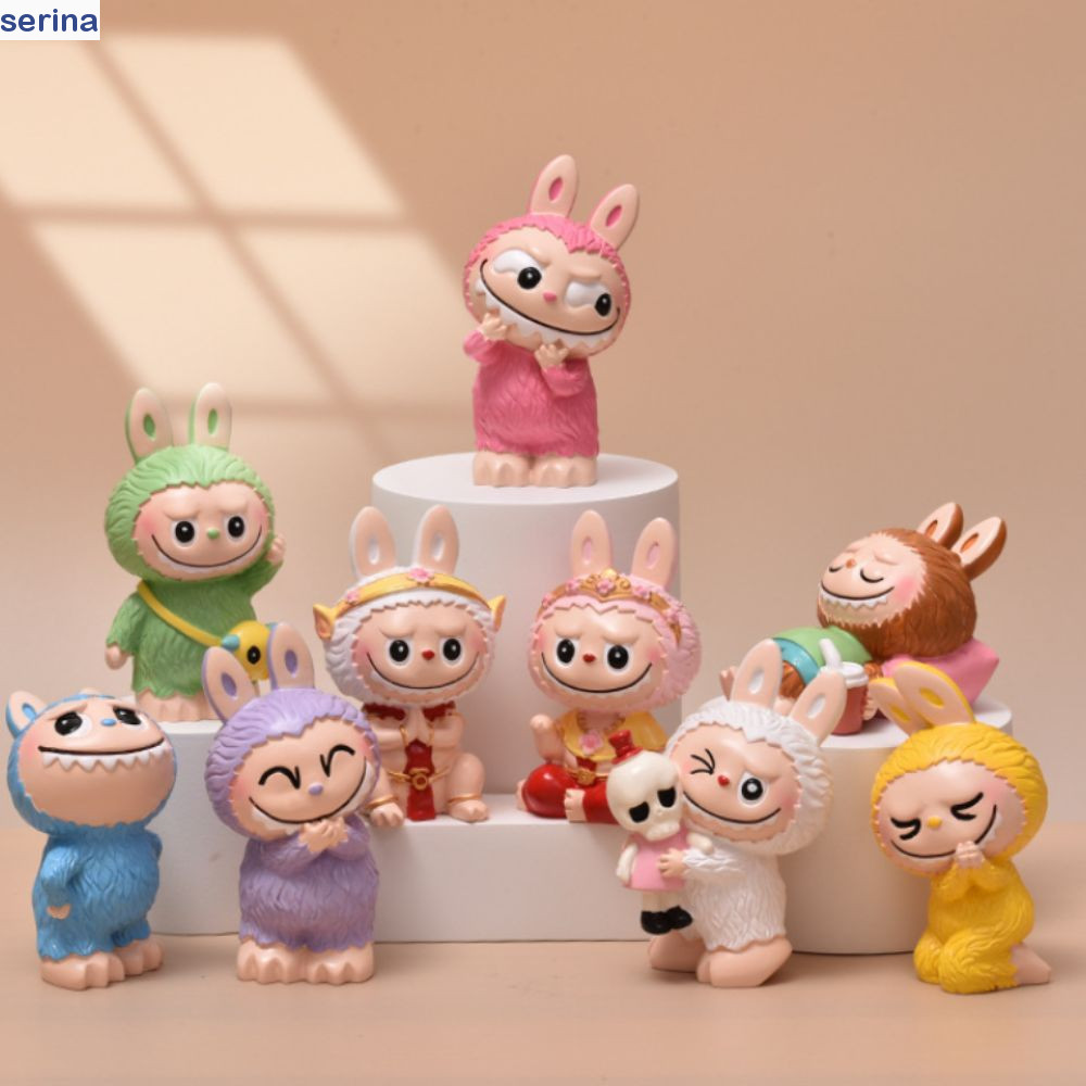 SERINA Mini Labubu Model, PVC Resin Labubu Figurines Miniatures ...