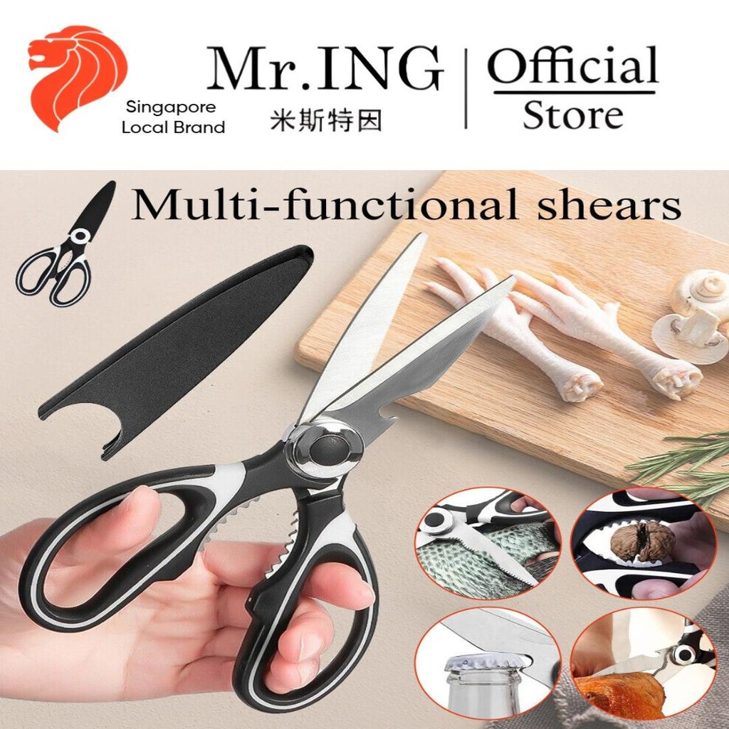 5 in1 Multi Purpose Kitchen Scissors Ultra Sharp Premium Heavy Duty ...