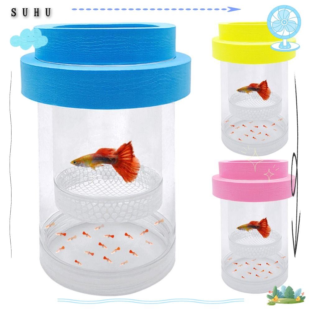 SUHUHD Floating Hatching Box, Transparent Plastic Mesh Floating Fish ...