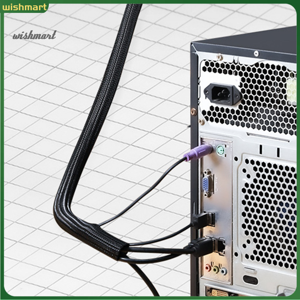 [WM] Self-wrapping Cable Cover Cable Management Sleeve 2m Braided Cable ...